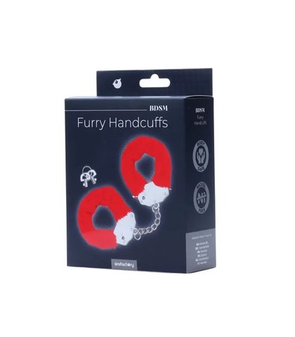 Metalne lisice crveno krzno furry fun cuffs