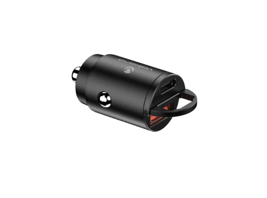 USB auto punjač Volkano Obscurix Series VK-8007-BK 30W USB-A + USB-C