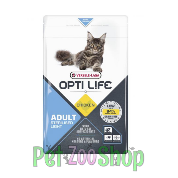 Opti Life Cat Adult Sterilised/Light Chicken – Hrana sa piletinom za sterilisane mačke