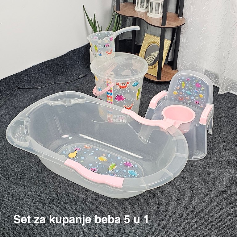 Set za kupanje beba CM700 providno roze