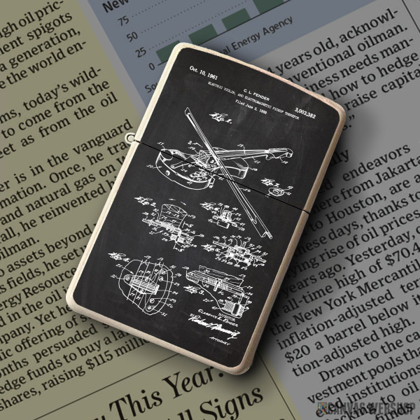 Upaljač 1958 Electric Violin - Patent Drawing