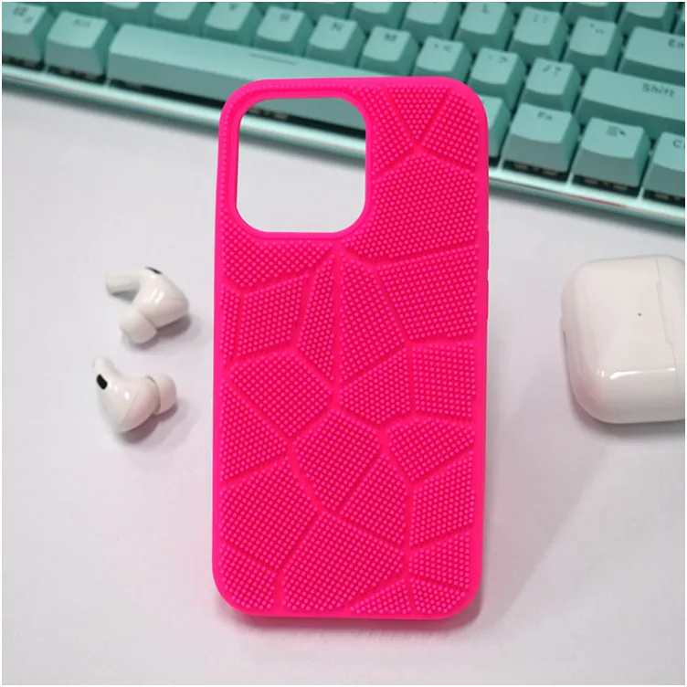 Maska Sand za iPhone 13 Pro neon roze.