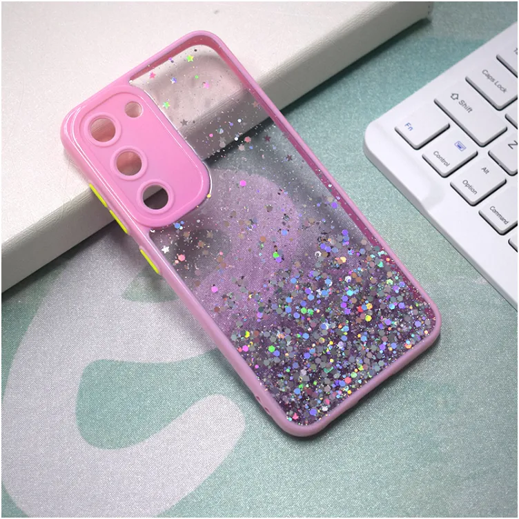 Maska Frame Glitter za Samsung A14 4G/ A145R/ A14 5G/ A146B roze