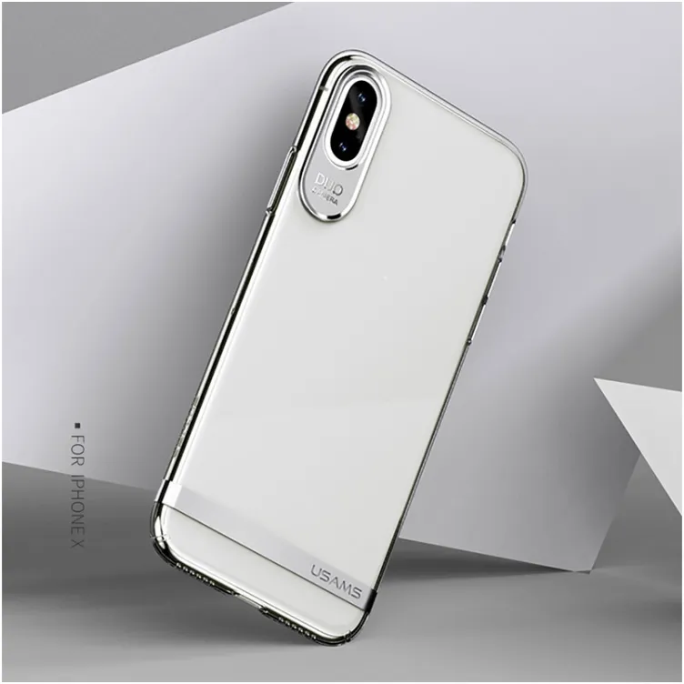 Maska Usams Q-plating case za iPhone X/ XS srebrna