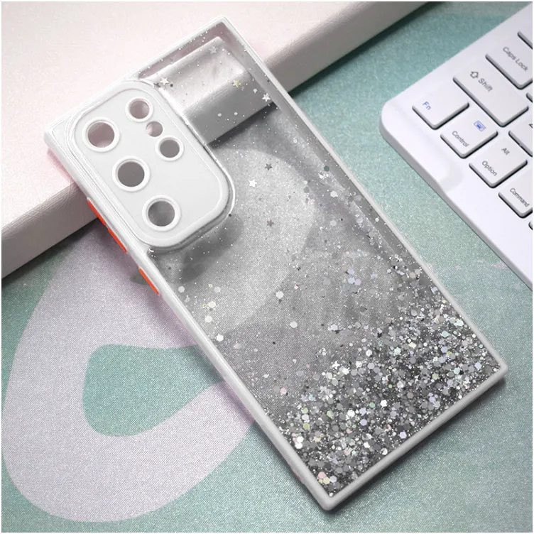 Maska Frame Glitter za Samsung S23 Ultra/ S918B bela.