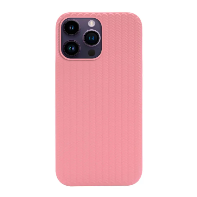 Maska Knit za iPhone 14 Pro Max roze.