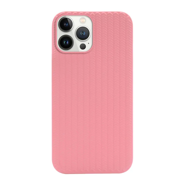 Maska Knit za iPhone 13 Pro Max roze.