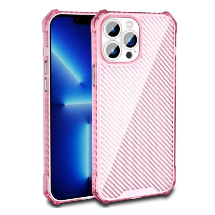 Maska Carbon shield iPhone 14 Pro pink.