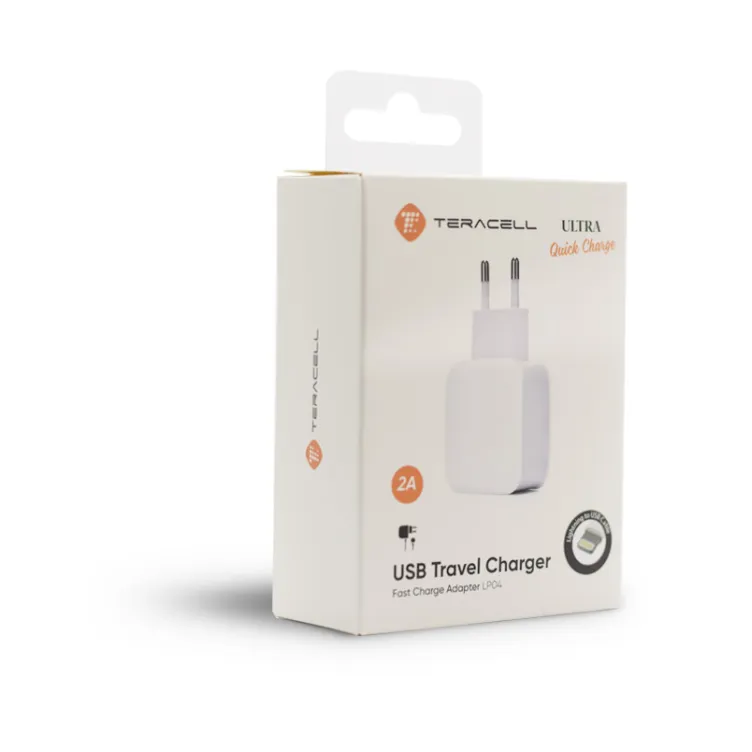 Kucni punjac Teracell Ultra Fast LP04 iPhone USB 2A Quick Charge QC 3.0 beli