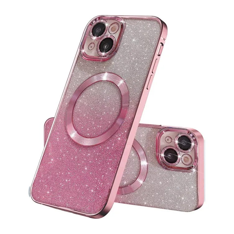 Maska Mag Case Electroplated za iPhone 13 roze