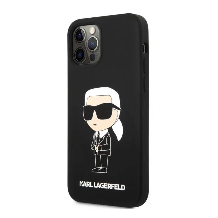Maska Karl Lagerfeld Liquid Silicone Ikonik NFT za iPhone 12/ 12 Pro Black