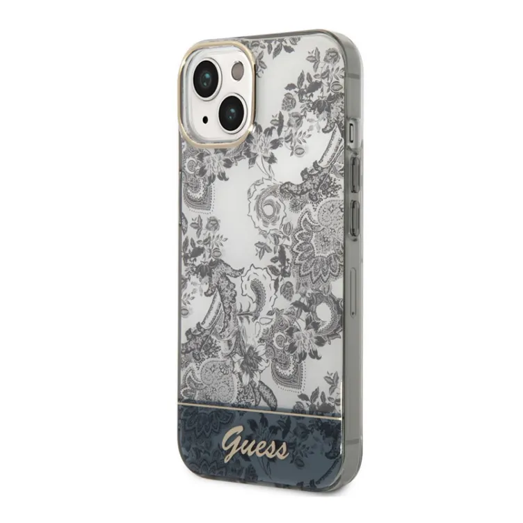 Maska Guess PC/ TPU Toile De Jouy za iPhone 14 Plus siva.
