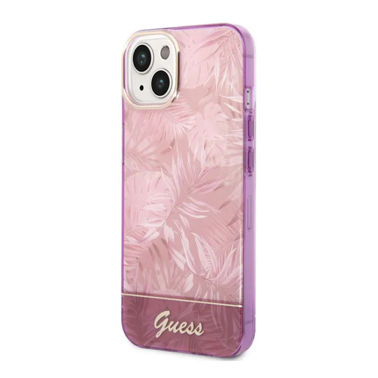Maska Guess PC/ TPU Jungle za iPhone 14 Plus Pink.