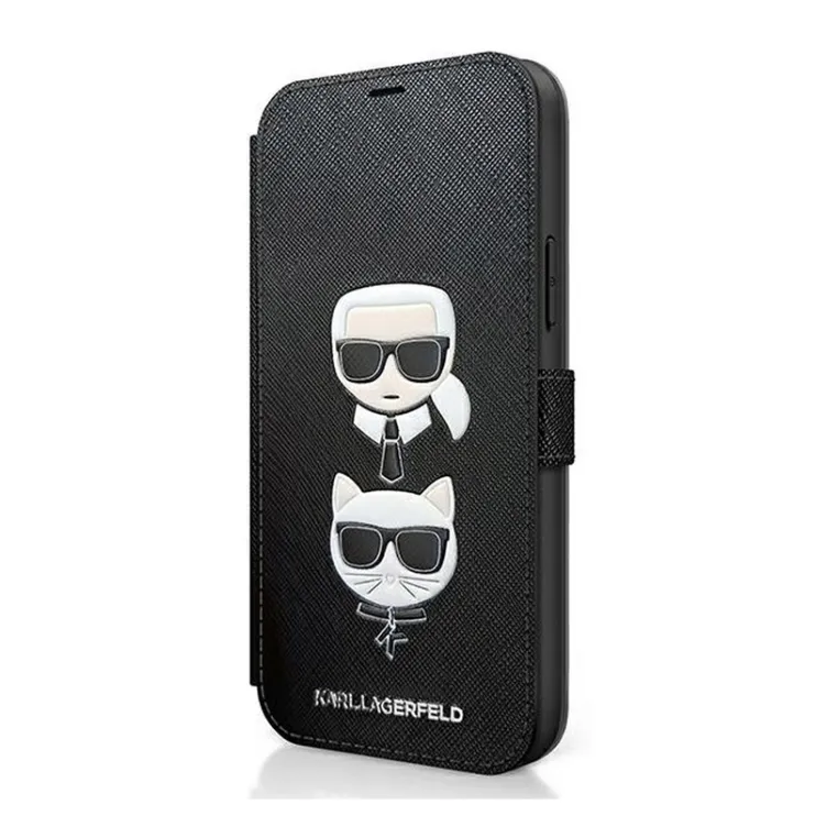 Maska na preklop Karl Lagerfeld Karl Flip za iPhone 12 Pro crna.