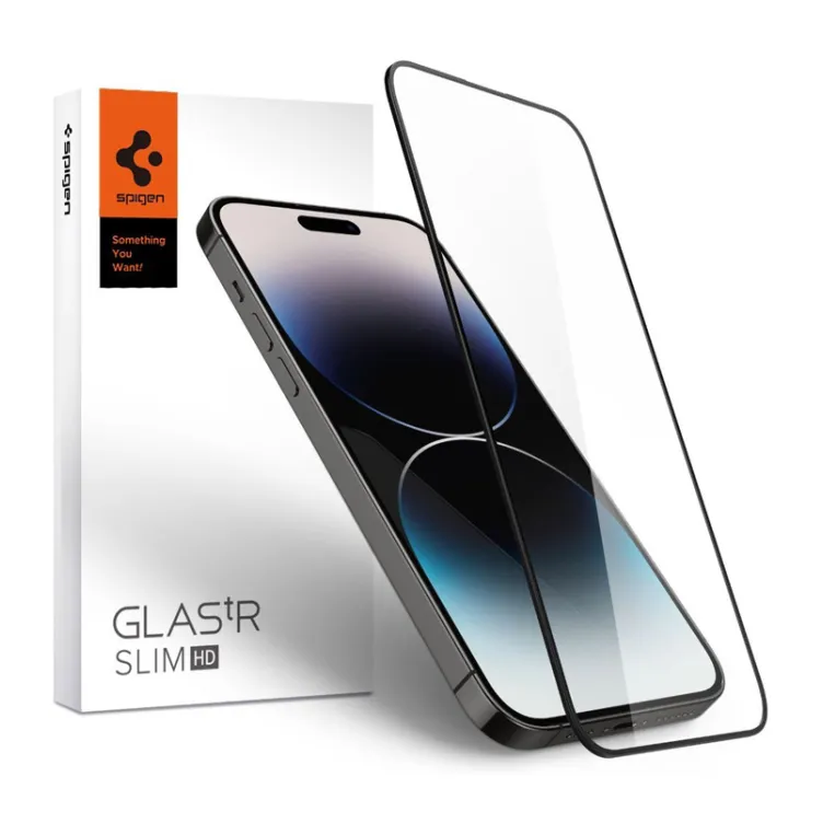 Zastitno staklo Spigen GLAS.-tR slim HD za iPhone 14 Pro crno