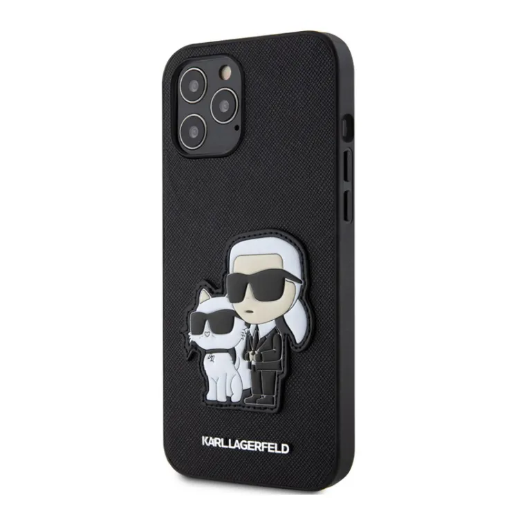 Maska Karl Lagerfeld PU Saffiano Karl and Choupette NFT za iPhone 12 Pro Max Black