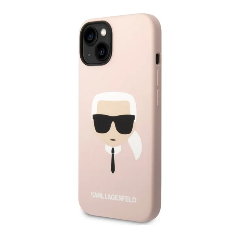 Maska Karl Lagerfeld Liquid Silicone Karl Head za iPhone 14 Pink.