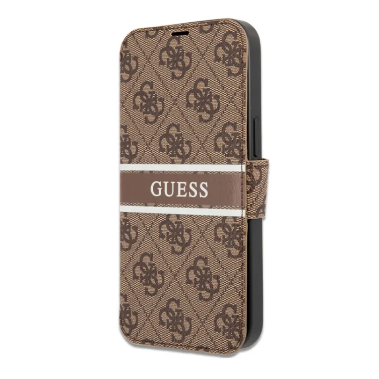 Maska na preklop Guess Bk Pu 4G Stripe za iPhone 13 Pro braon.