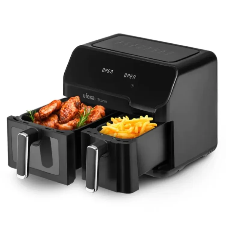 AirFryer Ufesa Storm/dupla posuda/9L(5.5L+3.5L)8 programa/crna