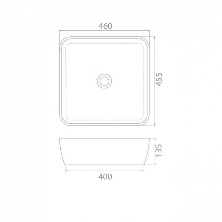 LAVABO 46X46 ONE CRNI NADGRADNI
