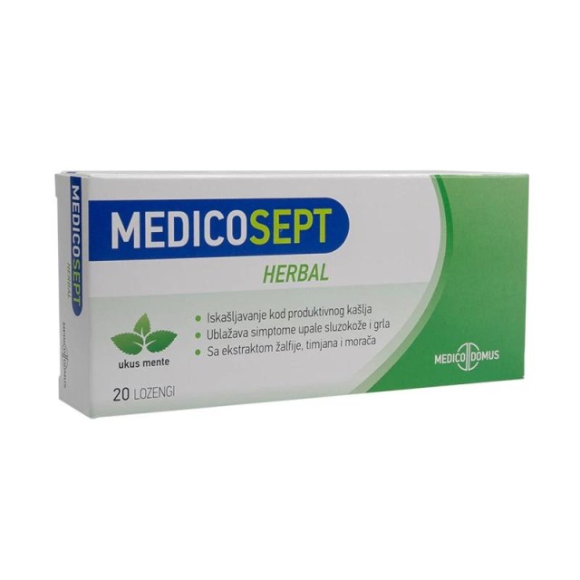 MEDICO DOMUS MEDICOSEPT HERBAL 20 LOZENGI