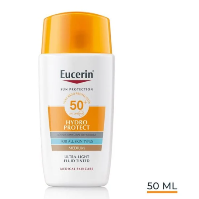 Eucerin Sun Hydro Protect Fluid tonirani za zaštitu lica od sunca SPF 50+ Tamni 50 ml