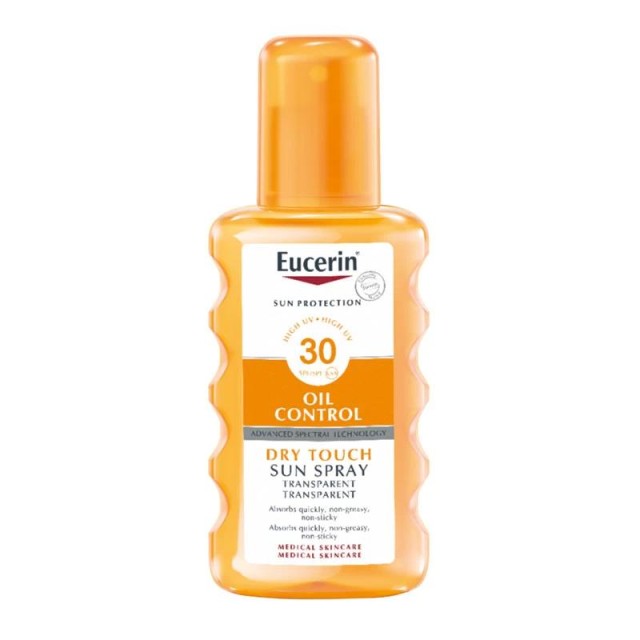 Eucerin Sun Oil Control Dry Touch transparentni sprej za zaštitu od sunca SPF 30 200 ml