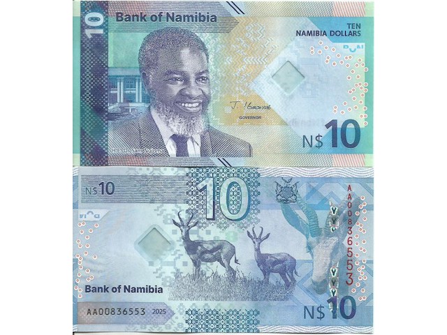 NAMIBIA Namibija 10 dollars 2025. UNC Hibrid
