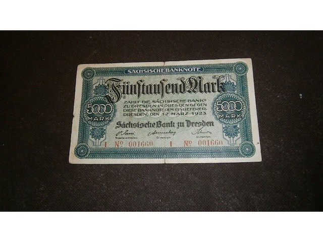 GERMANY 5000 MARK 1923