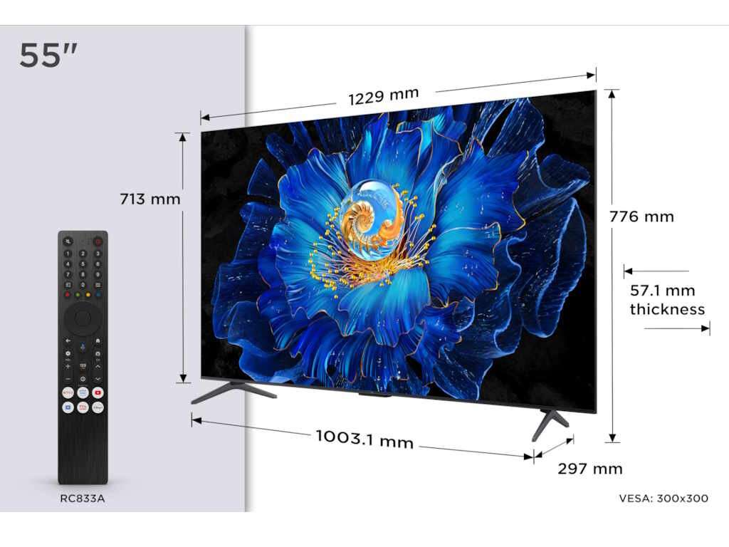 Televizor TCL 55C6KS/MiniLED-QLED/55″/4K UHD/60Hz/Google TV/crna