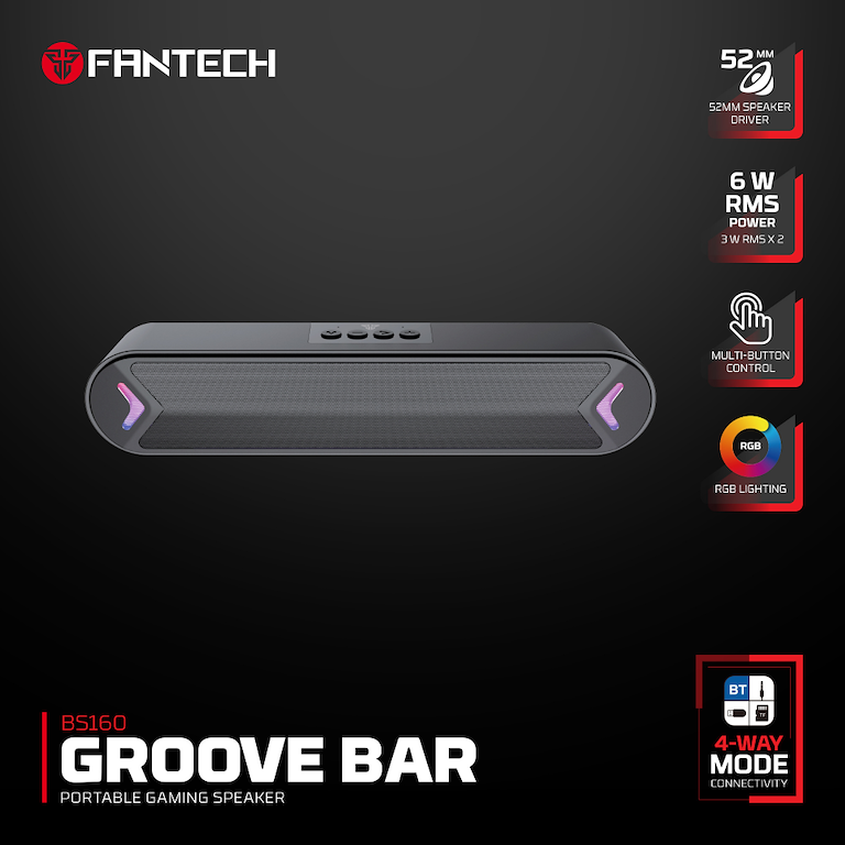 Bluetooth zvucnik Fantech BS160 GROOVE BAR crni