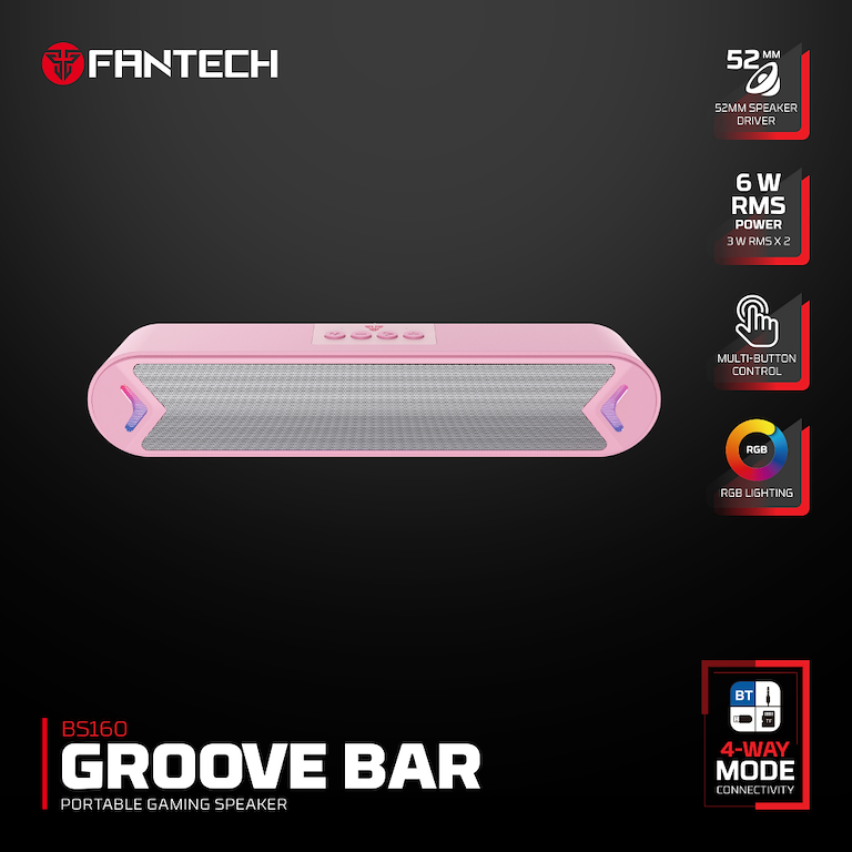 Bluetooth zvucnik Fantech BS160 GROOVE BAR pink