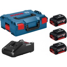 BOSCH Set akumulatora 3x GBA 18V 5.0Ah + 1x punjač GAL 18-40 + L-Boxx 136, 0615990L3T