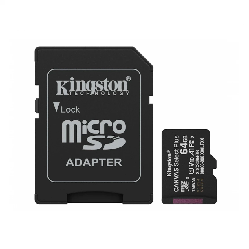 Memorije kartice KINGSTON SDCS3/64GB/microSDXC/64GB/Class10 U1/80MB/s-10MB/s+adapter