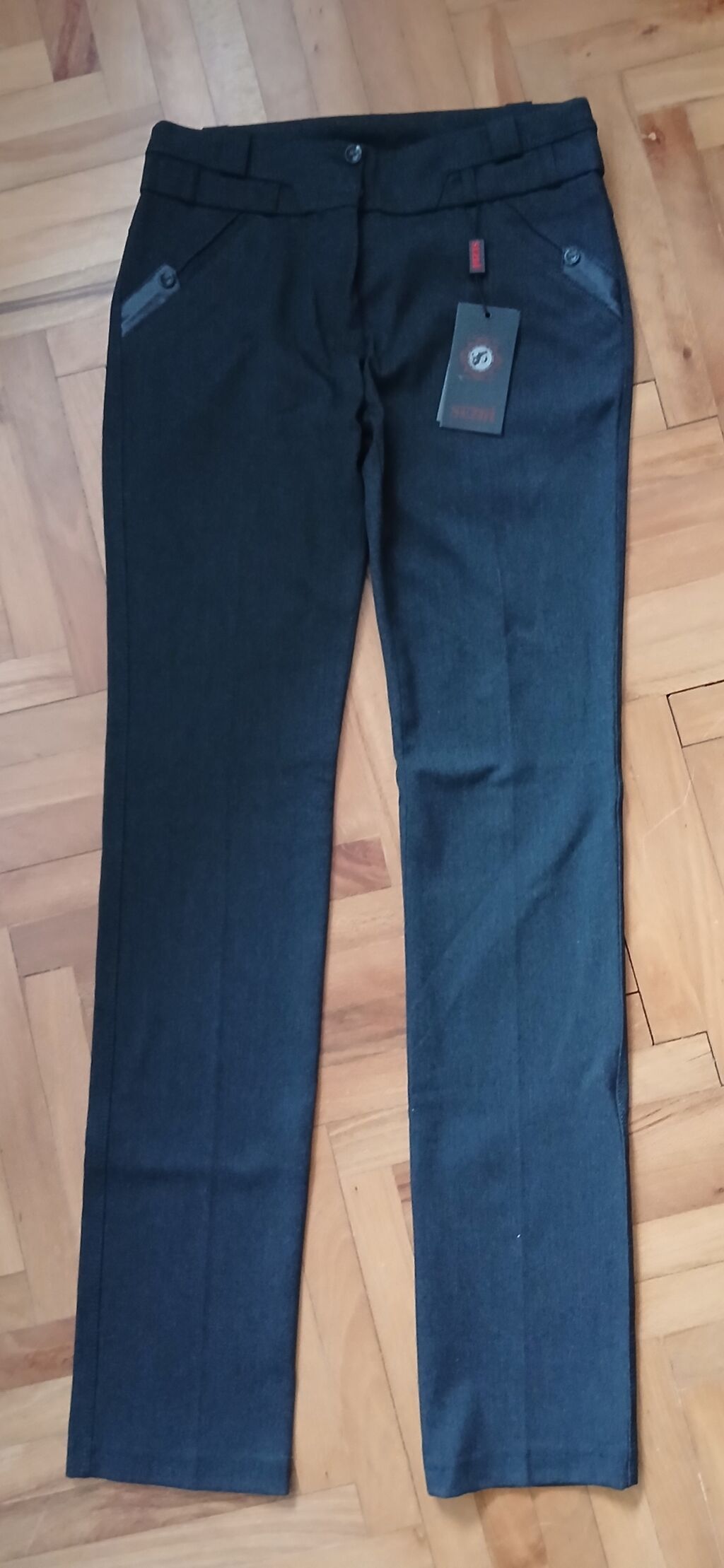 SEZDI ženske pantalone – model 2290 - Boja: tamno siva/ugalj - Kroj