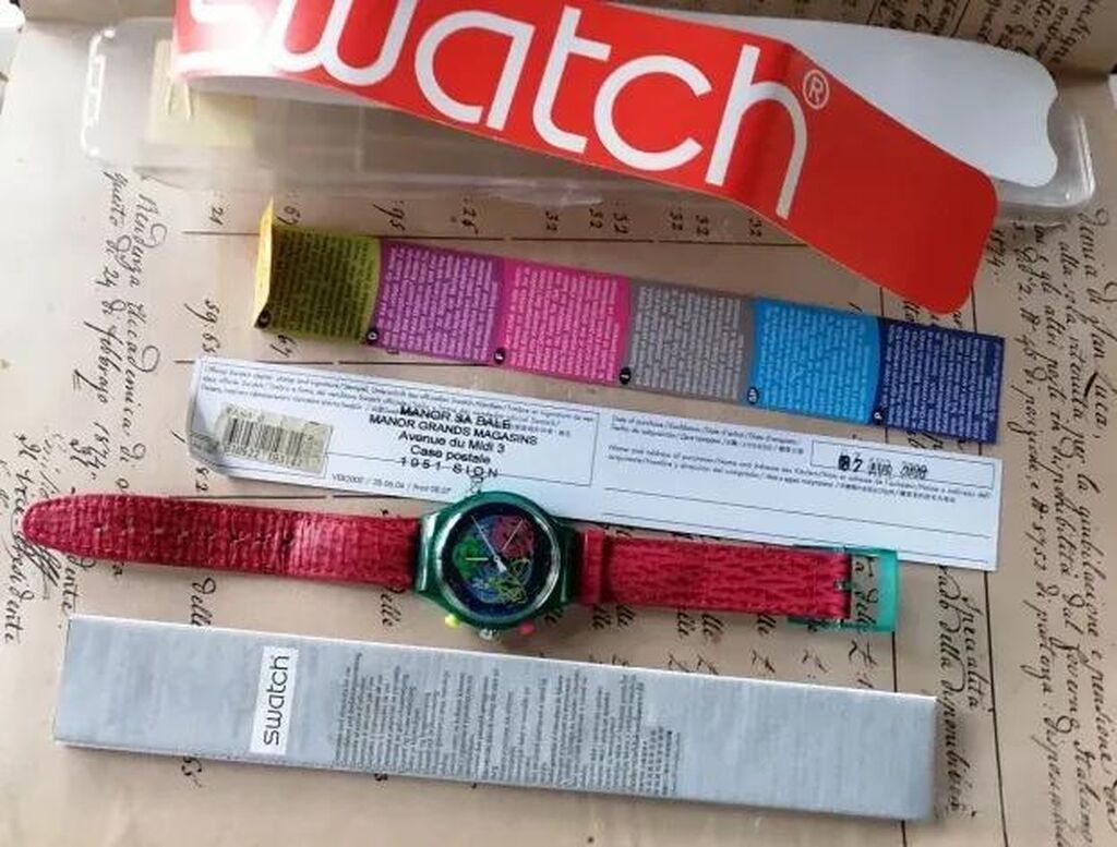 Vintage Swatch Pink Springs collectible ručni sat SCL103. 1993 Swatch