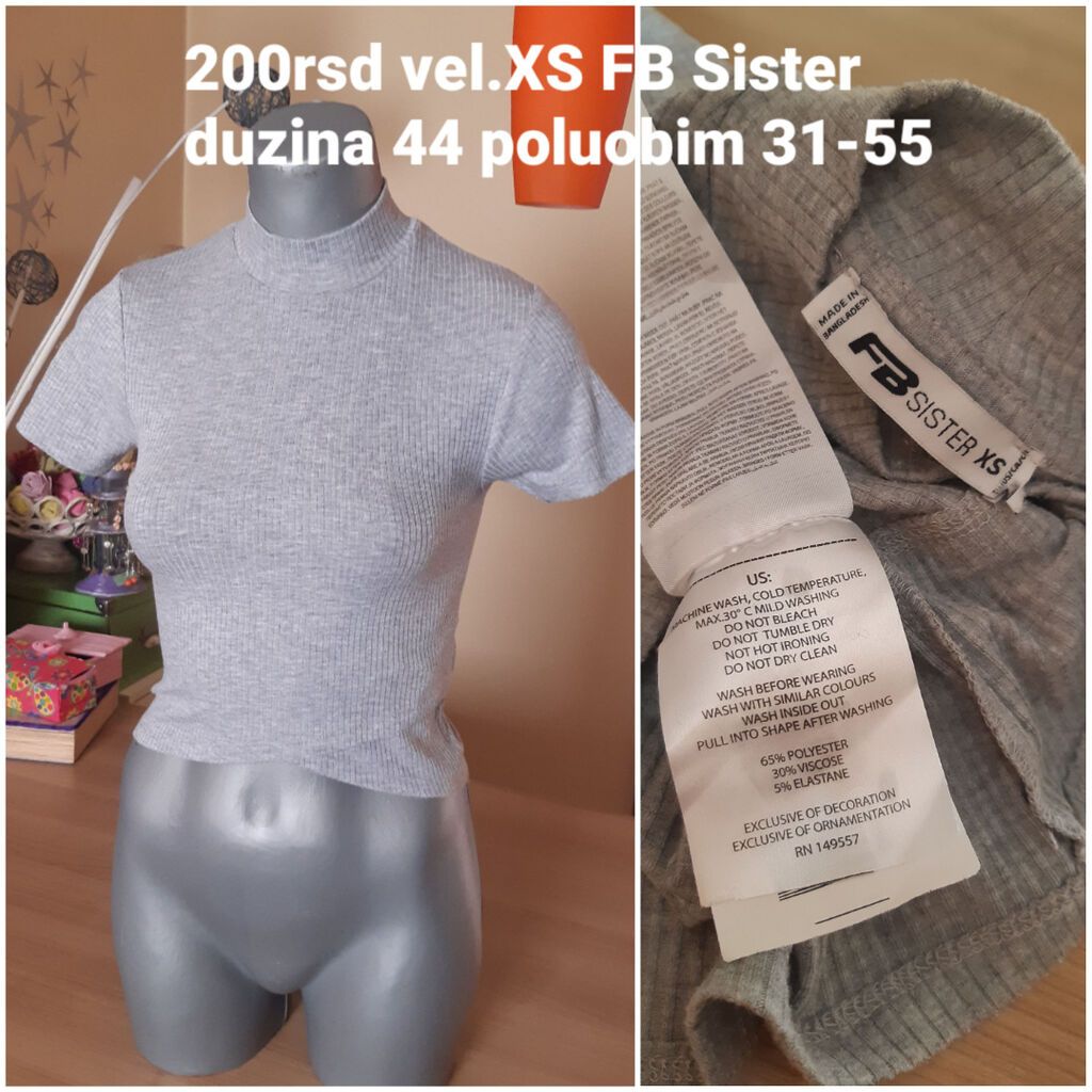 FB Sister ženska majica, vel. XS - Model: kratki rukav, uski kroj