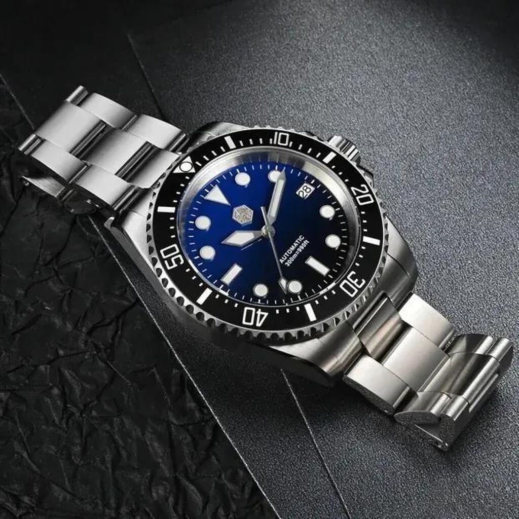 San Martin SN0111 - 39 mm - Crna/Plava -Rolex Submariner Hom