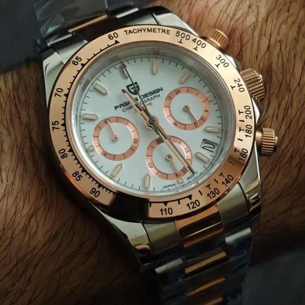 PAGANI DESIGN PD-1644 Sport-40mm -Zlatna/Bela- Rolex Daytona Potpuno