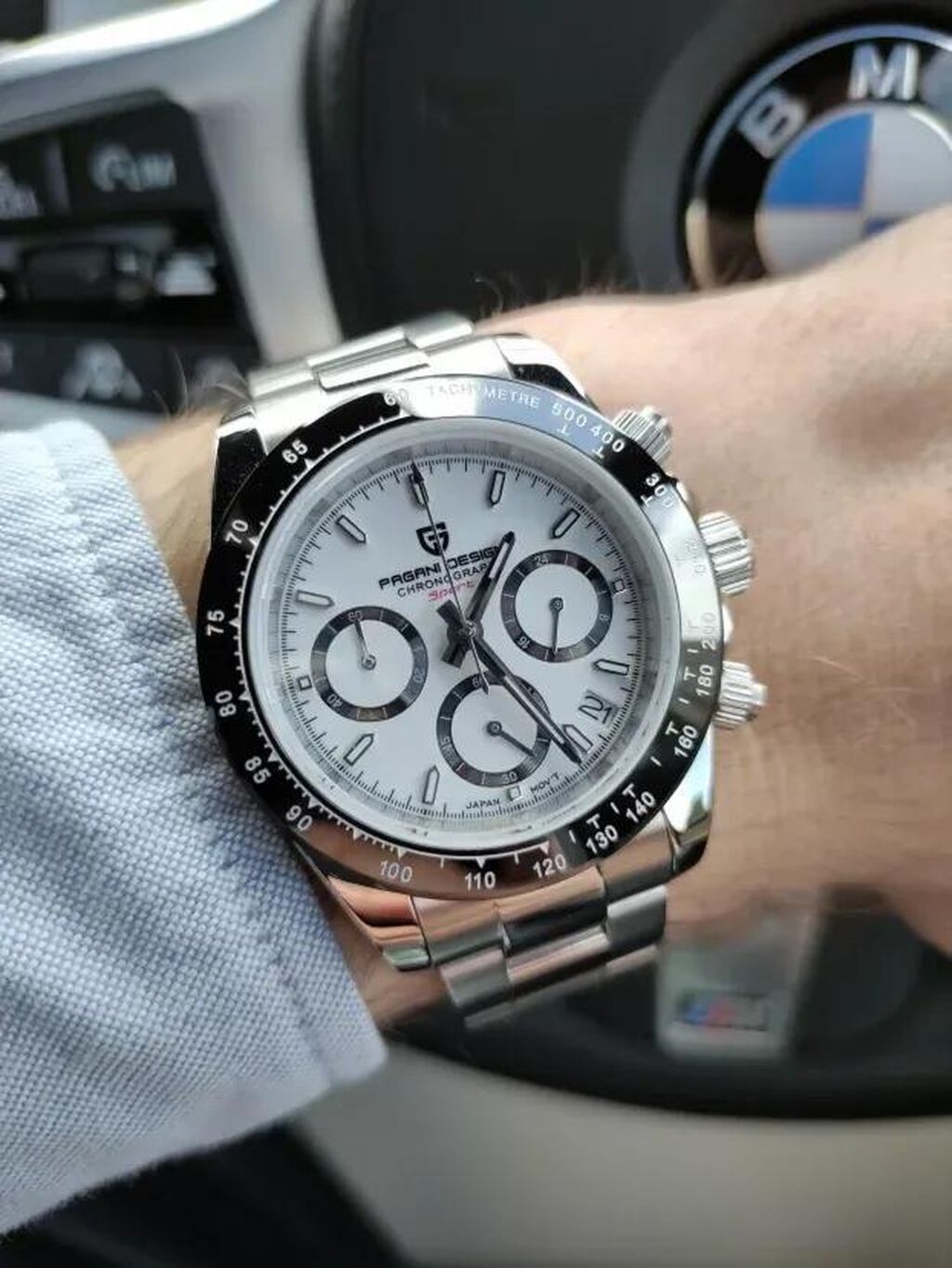 PAGANI DESIGN PD-1644 Sport - 40mm -White/Beli-Rolex Daytona Potpuno