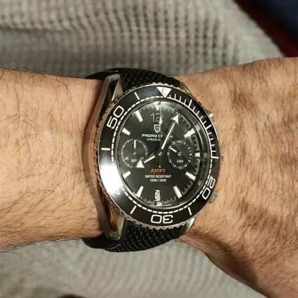 PAGANI DESIGN PD-1711 Crna- Omega Seamaster- Seiko VK64 meha Potpuno