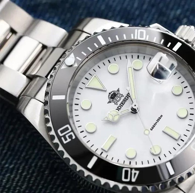 ADDIESDIVE MY-H3DQZ - 41mm - Bela - Rolex Submariner Homage Potpuno