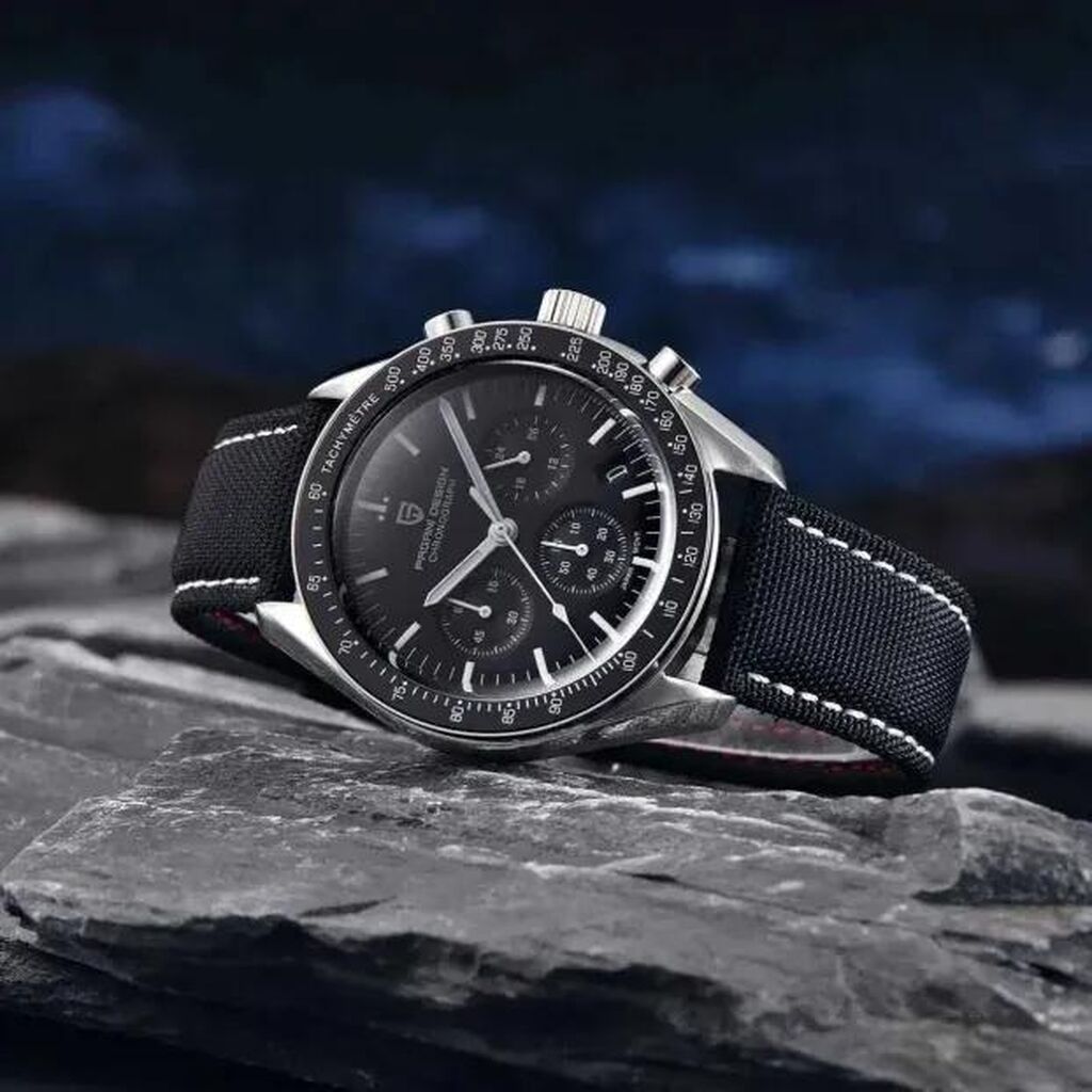 PAGANI DESIGN PD-1701 -Crni- Omega Speedmaster Moonwatch Potpuno nov