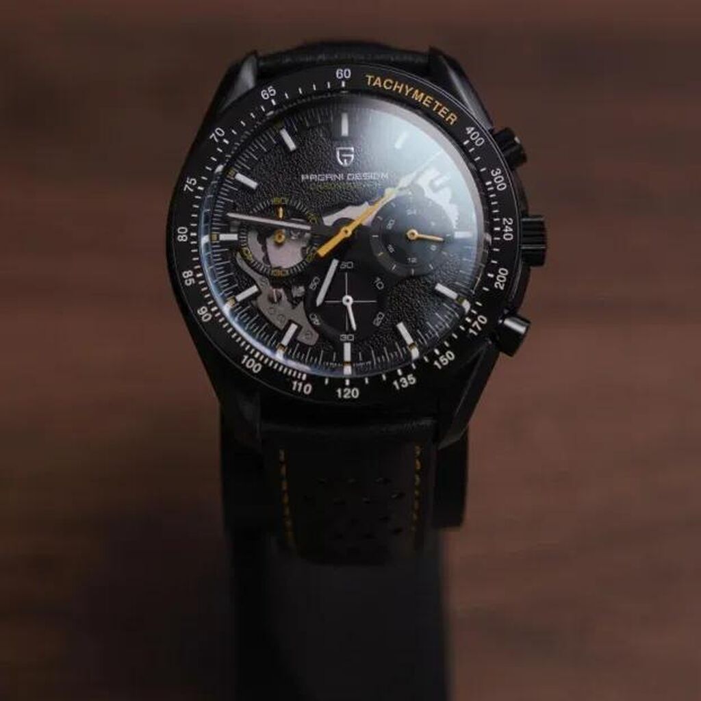 PAGANI DESIGN PD-1779 -40mm- Crna/Žuta -Omega Speedmaster Potpuno nov