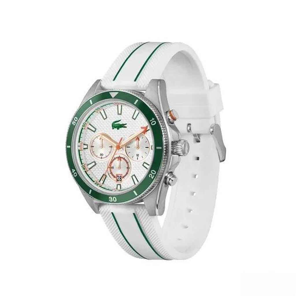 AKCIJA - LACOSTE Mainsail 2011362 - 43mm - Bela Potpuno nov i