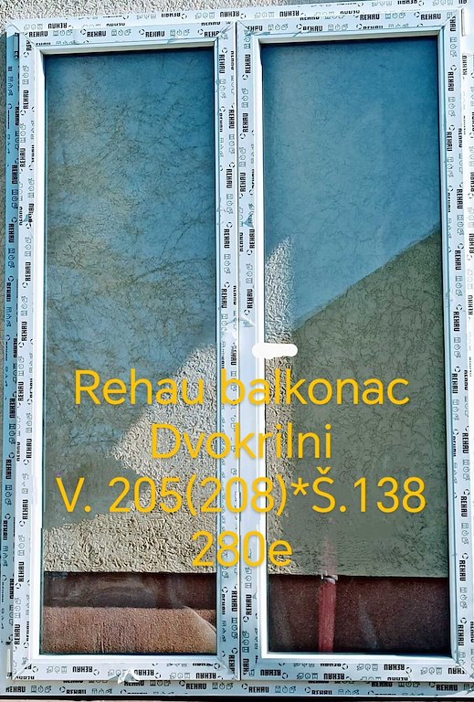 Rehau balkonska vrata – dvokrilna - Model: Rehau, PVC profili - Tip