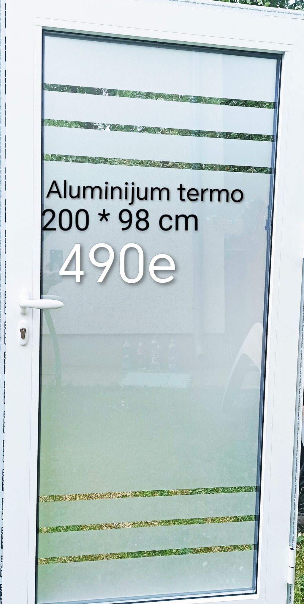 Aluminijumska termo vrata sa staklom - Dimenzije: 200 x 98 cm -
