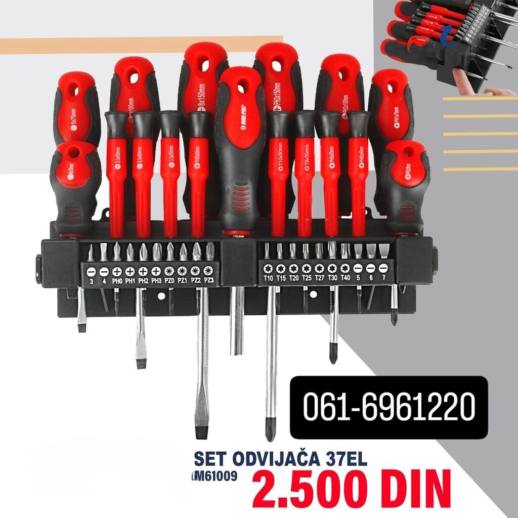 Set odvijača 37 elemenata (model M61009) - Sveobuhvatan komplet za