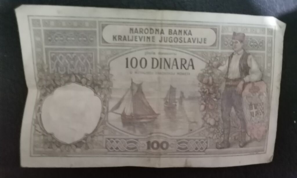 Predmet: Banknota 100 dinara – Kraljevina Jugoslavija, 1. decembar