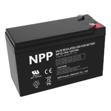 NPP NP12V-7Ah, AGM BATTERY, C20=7AH, T2, 1,97KG, BLACK